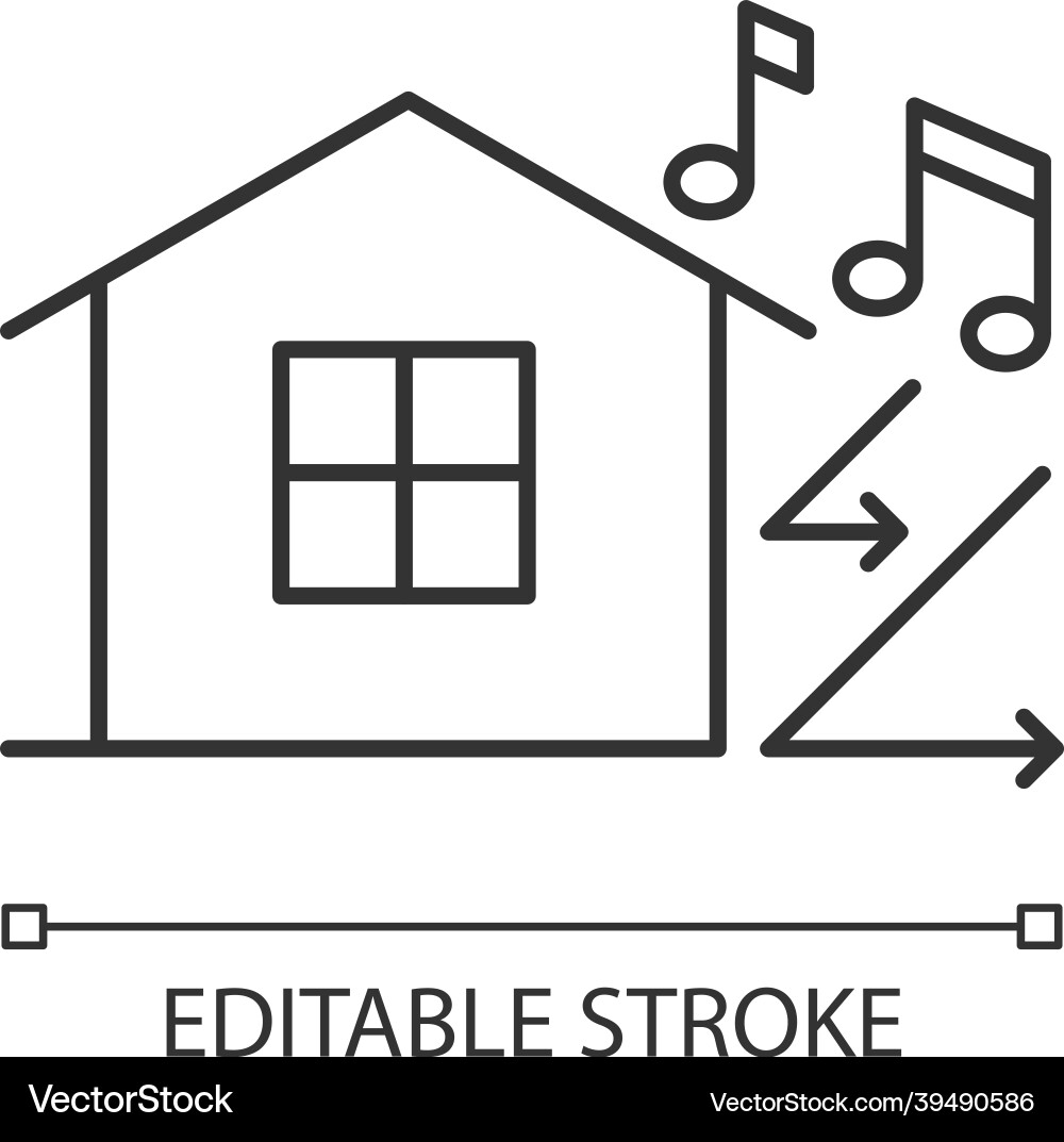 Sound insulation linear icon Royalty Free Vector Image