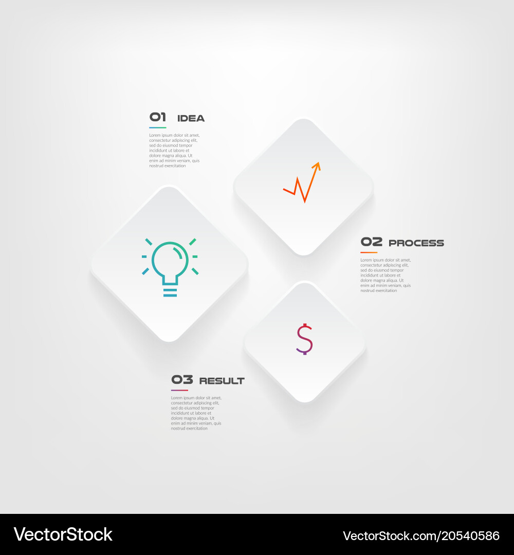 Square gradient icons infographics step Royalty Free Vector
