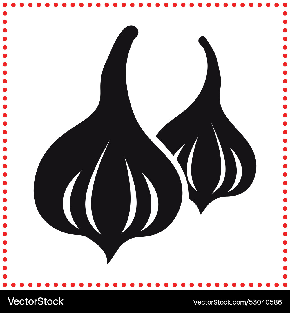 Stylized onion silhouette fresh produce design Vector Image