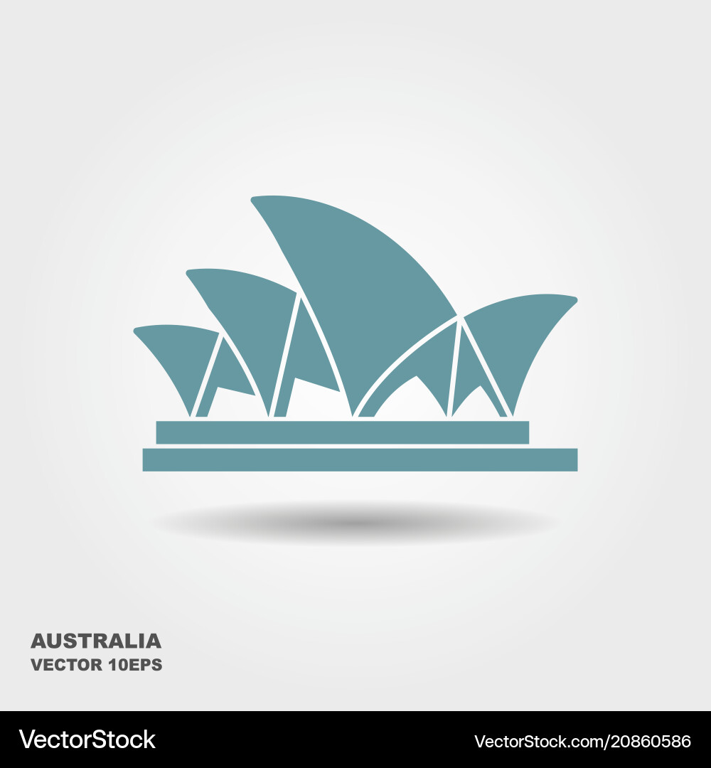 Sydney opera house stylized icon in flat style Vector Image