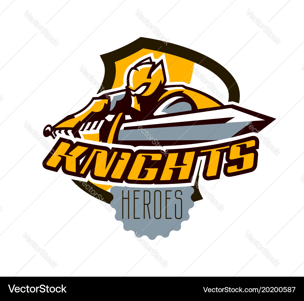 A colorful logo sticker an emblem knight Vector Image