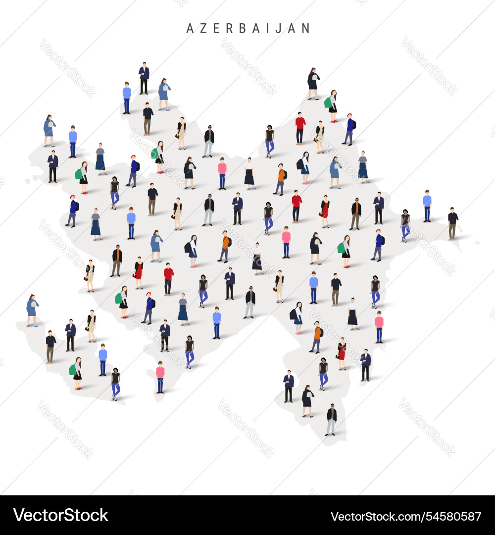 Azerbaijan population map large group of people Vector Image