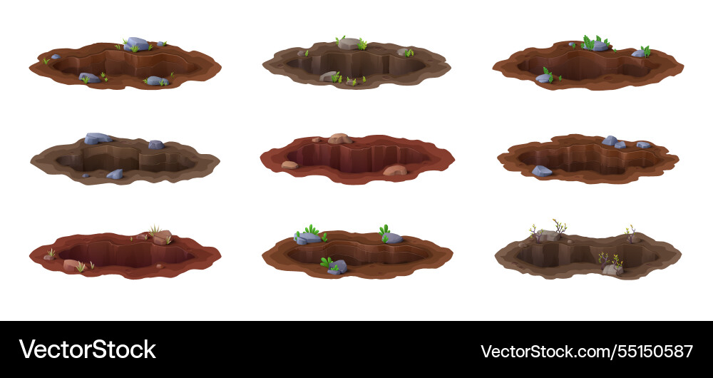 Deep Earth Pits & Holes Royalty Free Vector Image