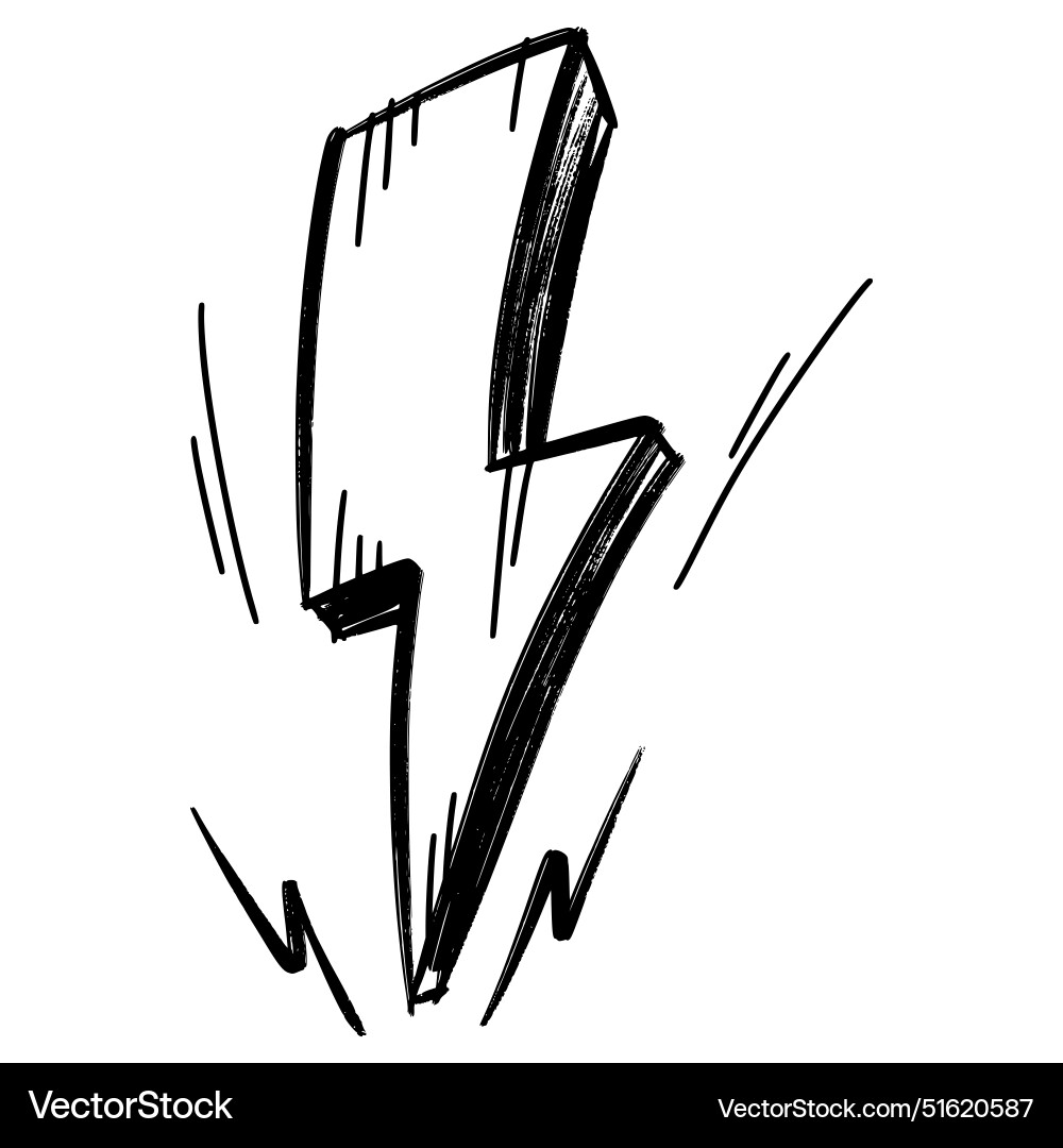 Doodle sketch style of electric lightning bolt Vector Image