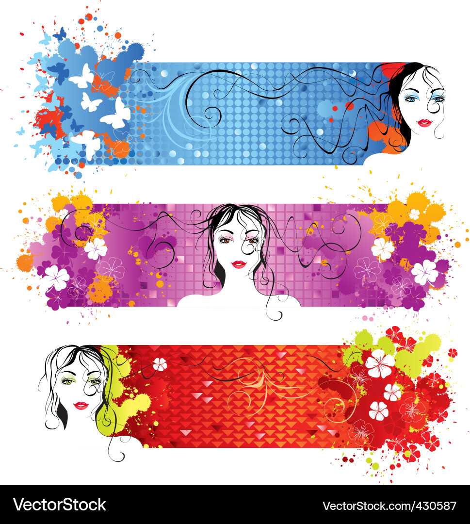 Face banners Royalty Free Vector Image - VectorStock
