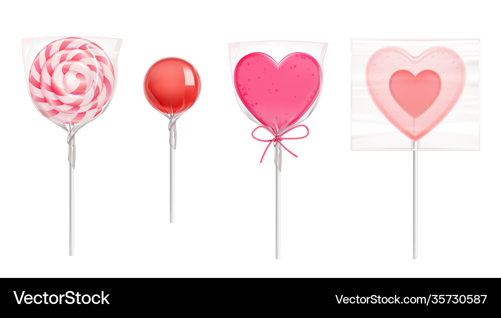 Lollipop candies in heart shape for valentines day
