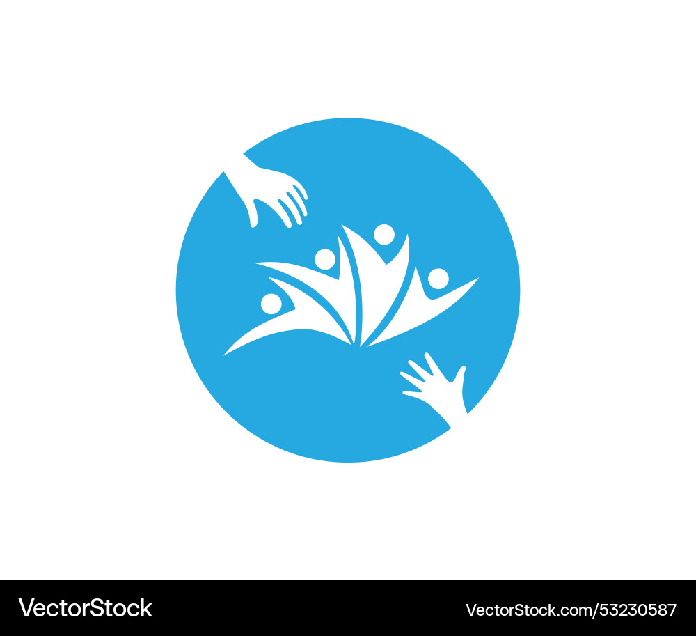 Man and hand logo design template Royalty Free Vector Image