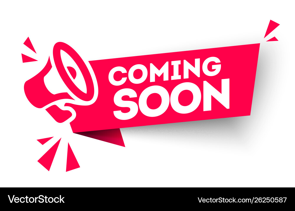 Modern red banner ribbon coming soon Royalty Free Vector