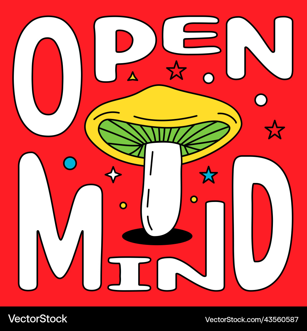 Open mind - lettering typography poster Royalty Free Vector
