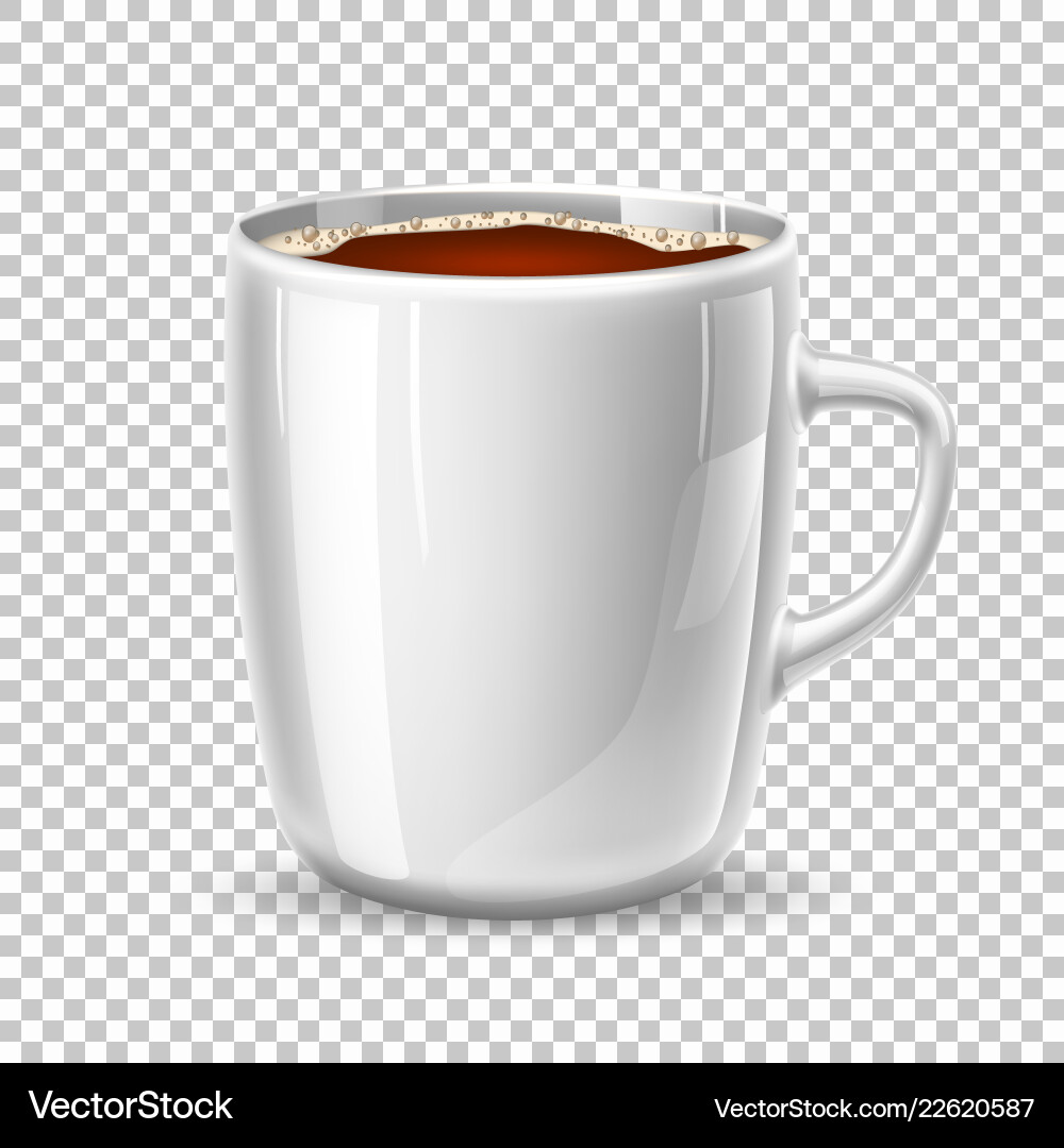 Realistic mug cup of coffee side view Royalty Free Vector