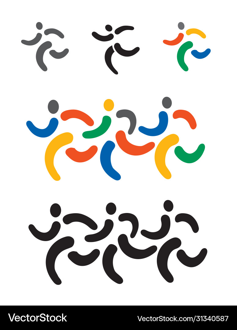 Running race symbols Royalty Free Vector Image