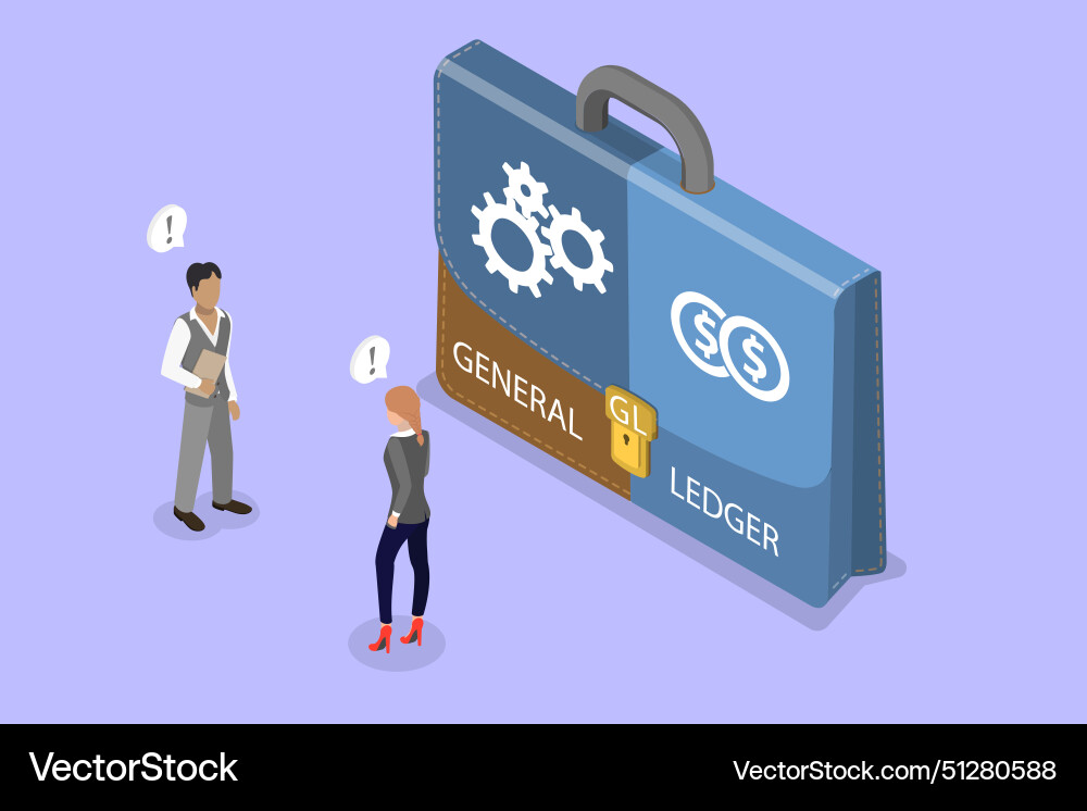 3d isometric flat of general Royalty Free Vector Image