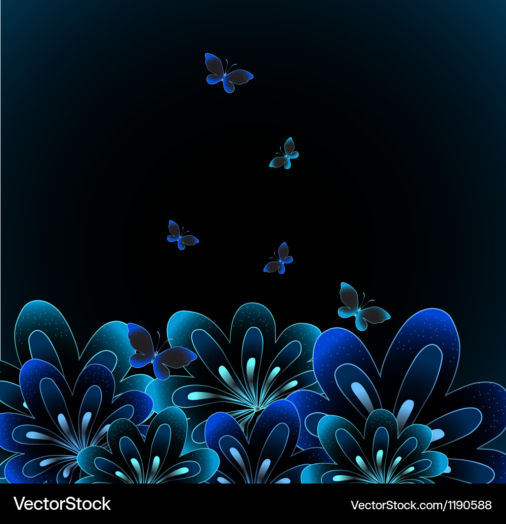 Abstract flower on black background Royalty Free Vector
