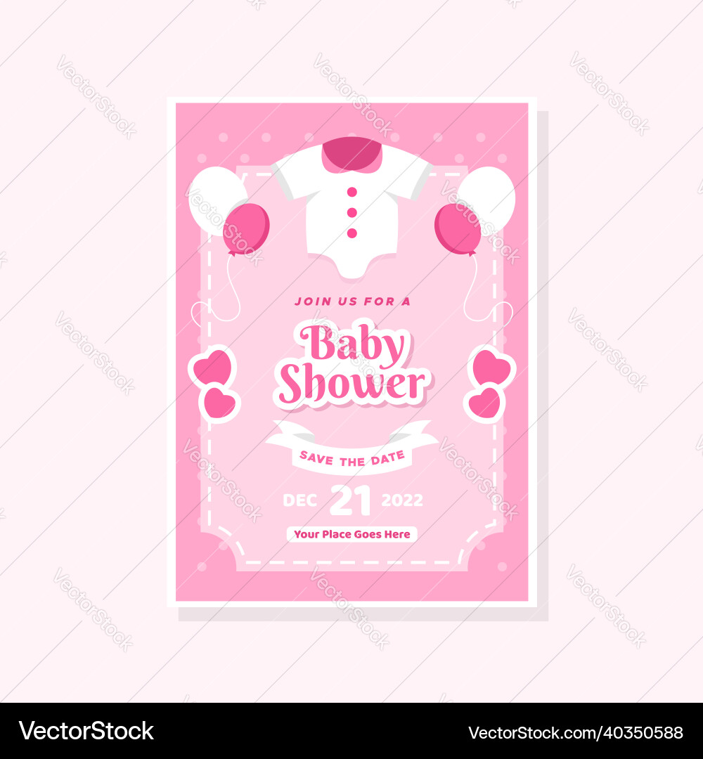 Baby invitation card design background Royalty Free Vector