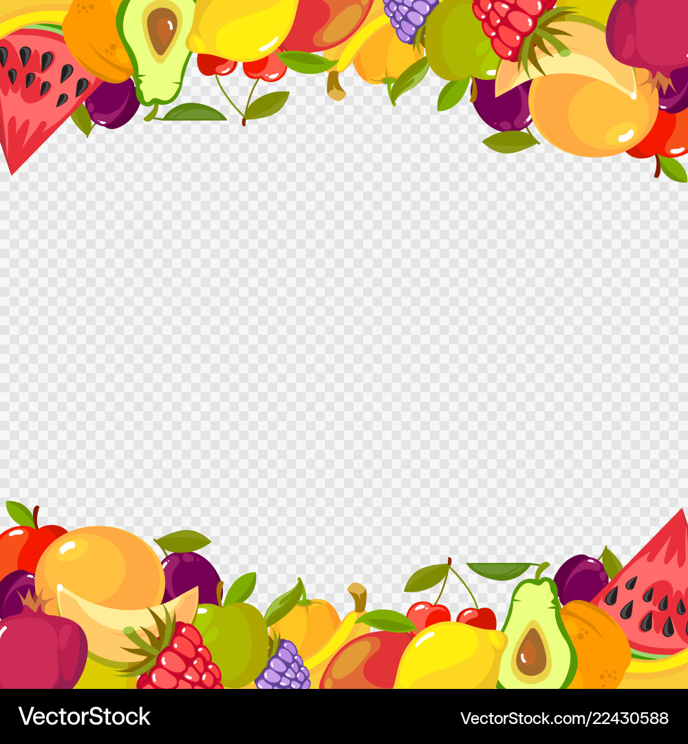 Colorful Fruit Border Frame Royalty Free Vector Image
