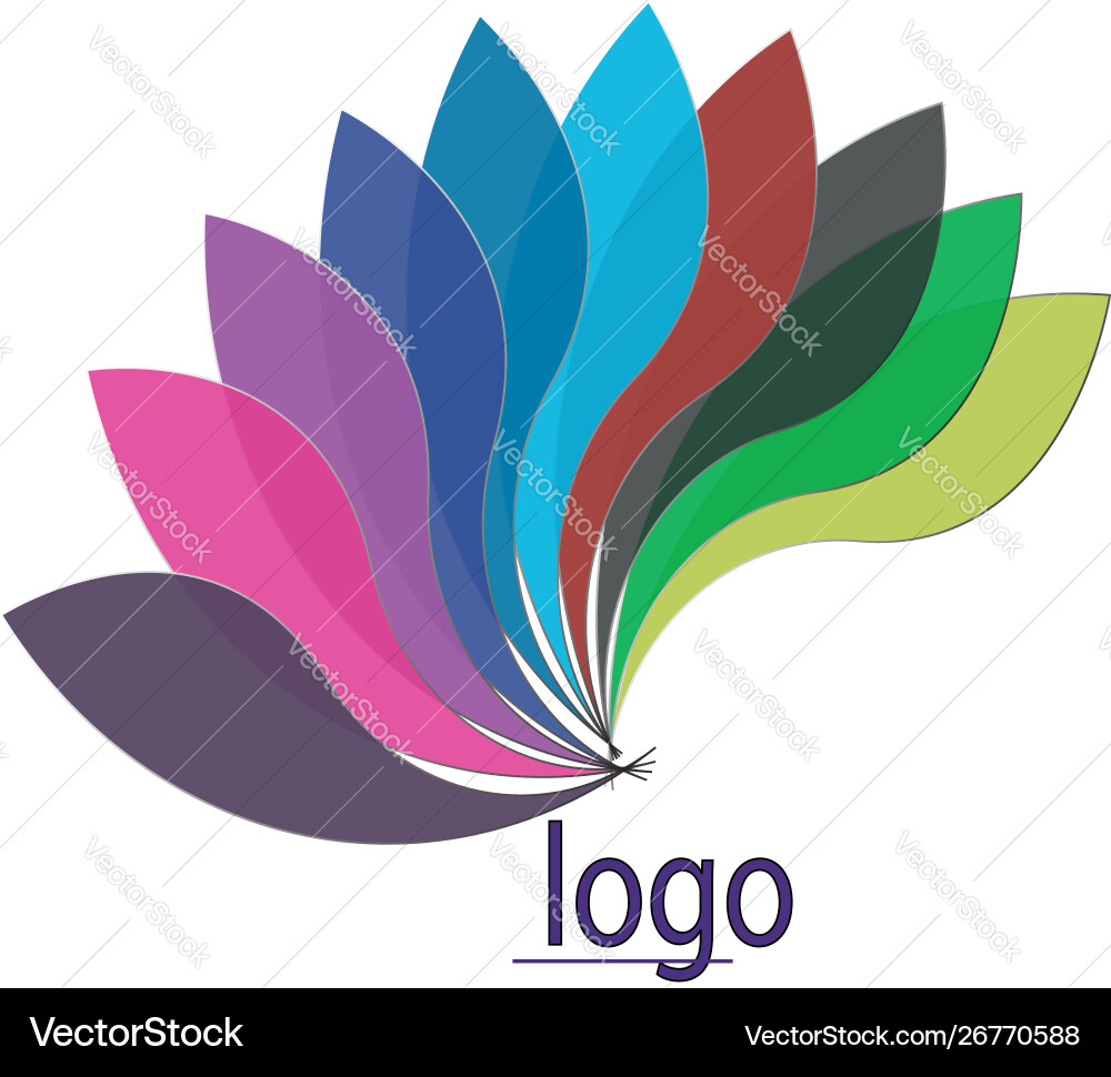 Colorful stylish logo Royalty Free Vector Image