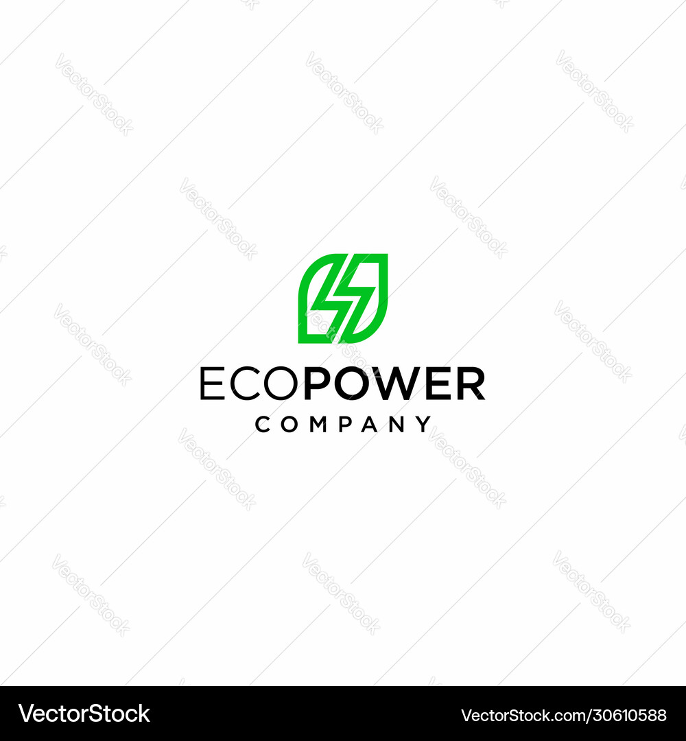 Eco power logo Royalty Free Vector Image - VectorStock