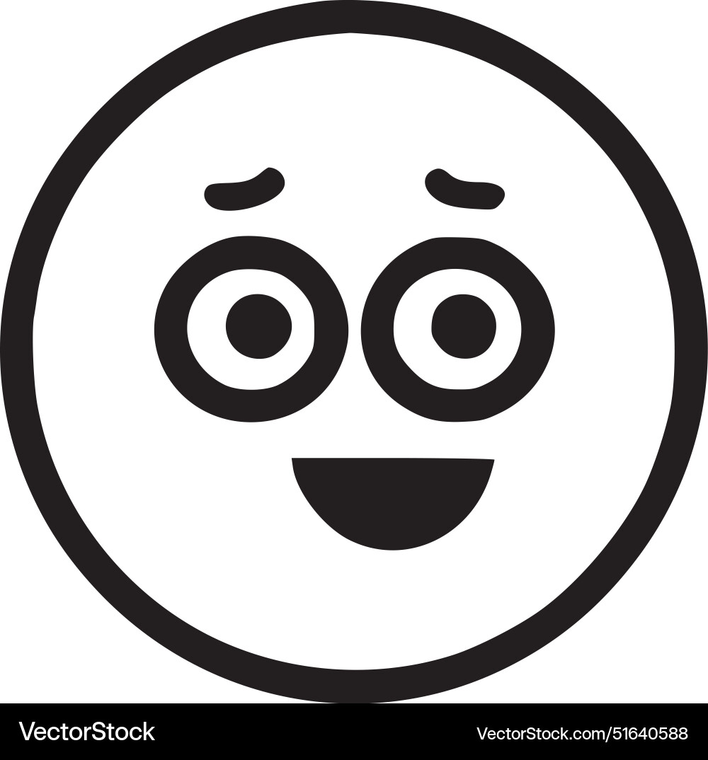 Emoji - black and white isolated icon Royalty Free Vector