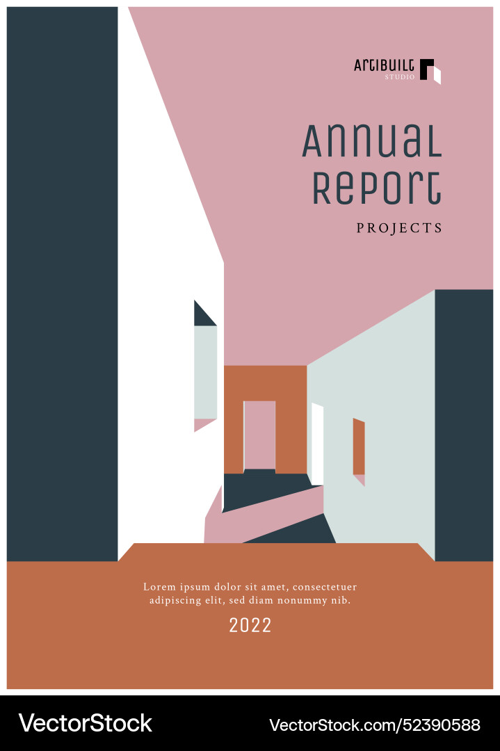 Flat design architecture project annual report Vector Image
