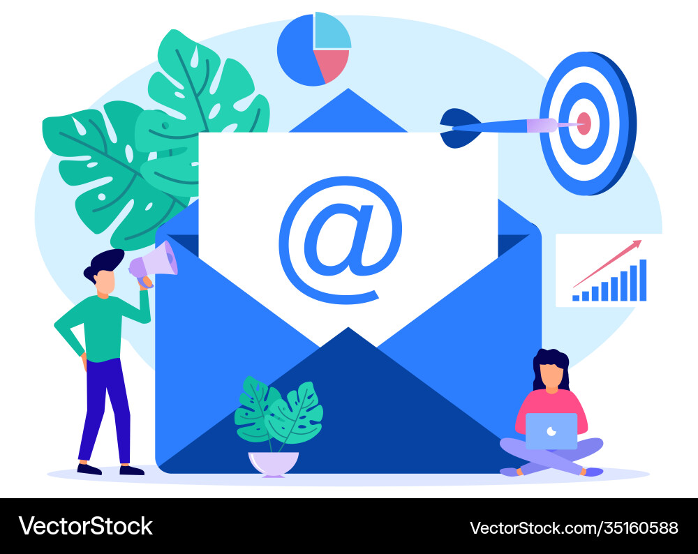 Graphic cartoon character email marketing Vector Image