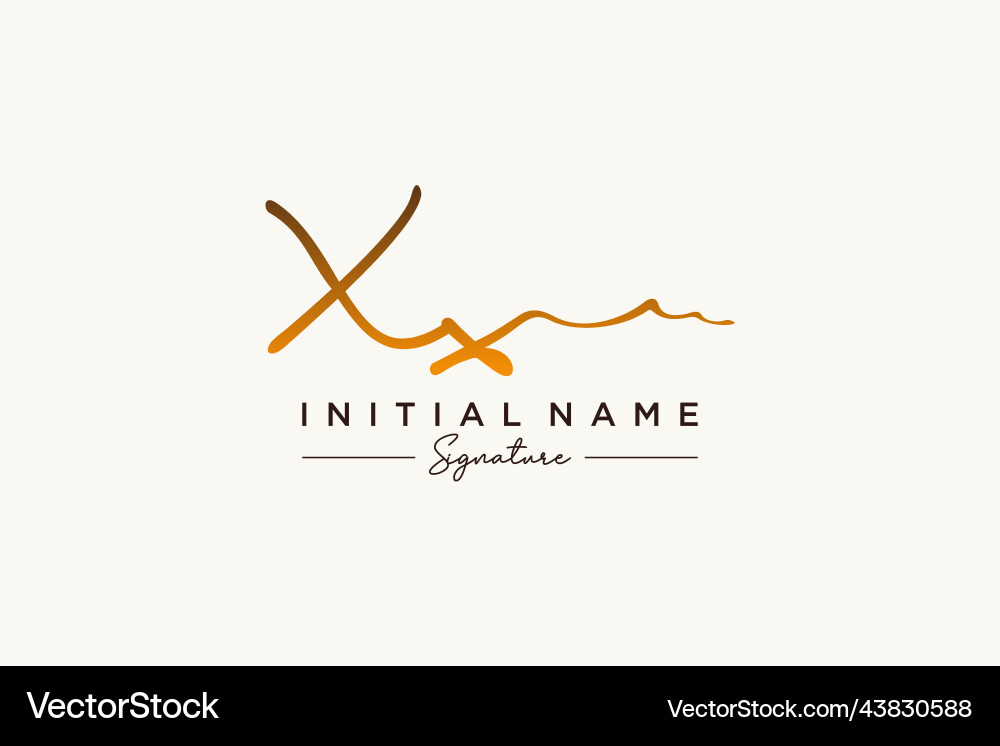 Initial xx signature logo template hand drawn Vector Image