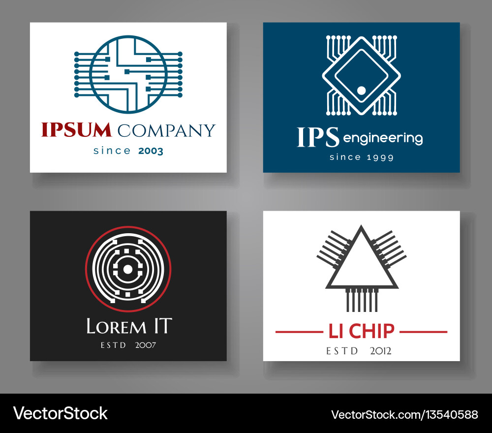 IT & Engineering Logo Cards – Royalty-Free Vector | VectorStock