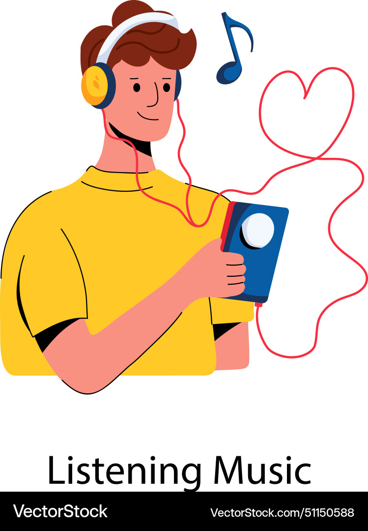 Listening music Royalty Free Vector Image - VectorStock