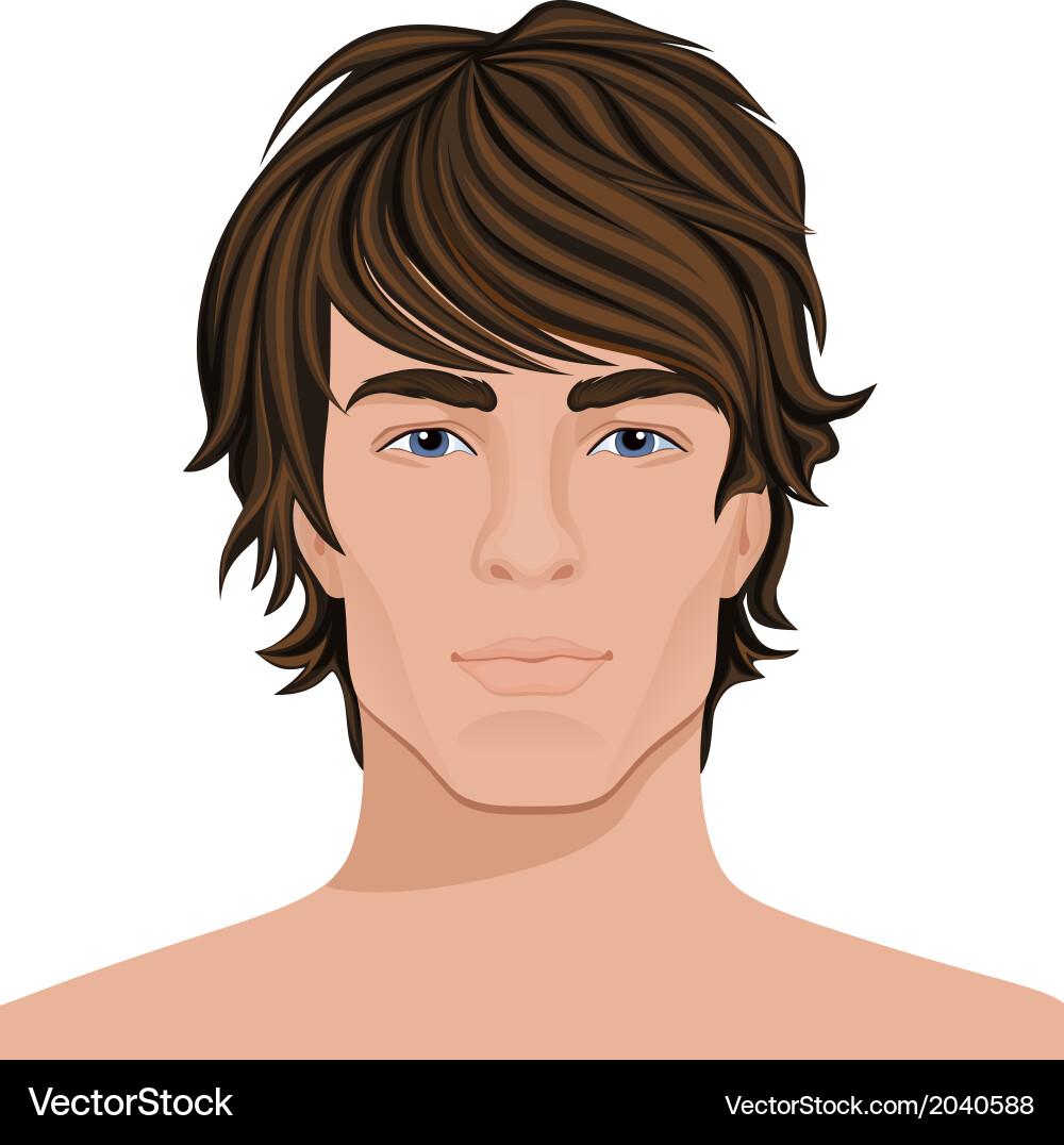 Man face close up Royalty Free Vector Image - VectorStock