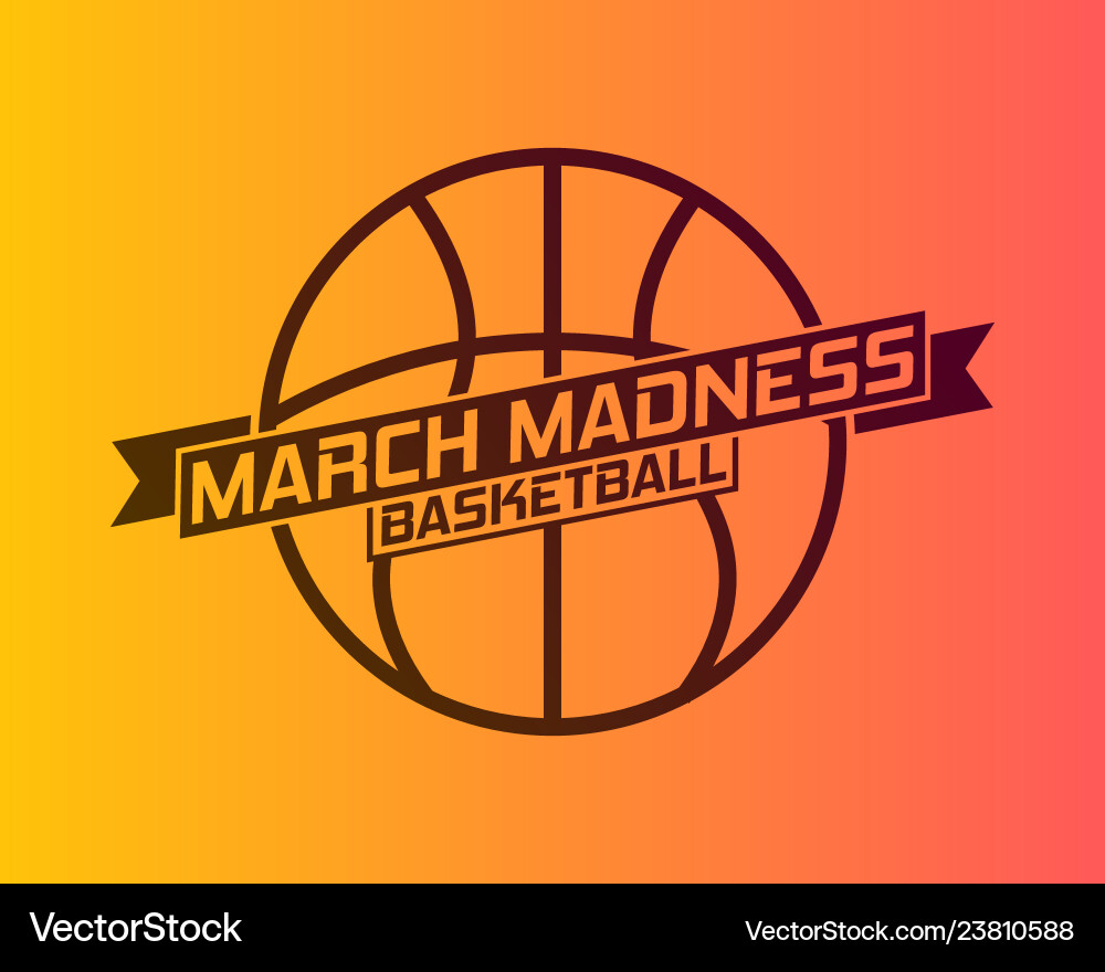 March Madness Basketball Logo Royalty Free Vector Image