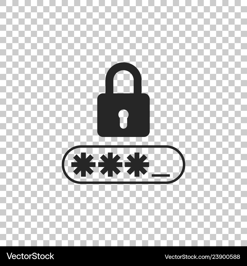 Password protection icon on transparent background
