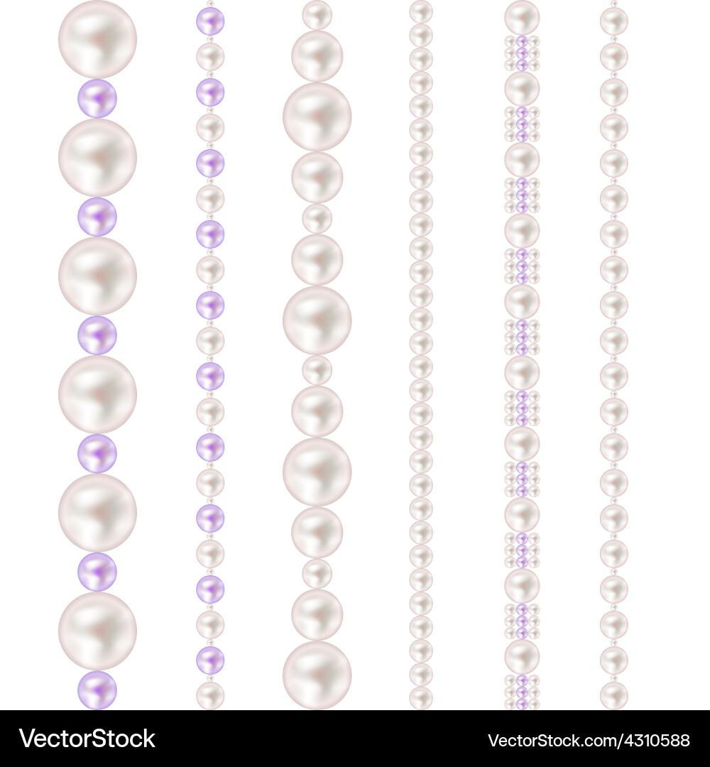 Pearl realistische Grenzen gesetzt Lizenzfreies Vektorbild