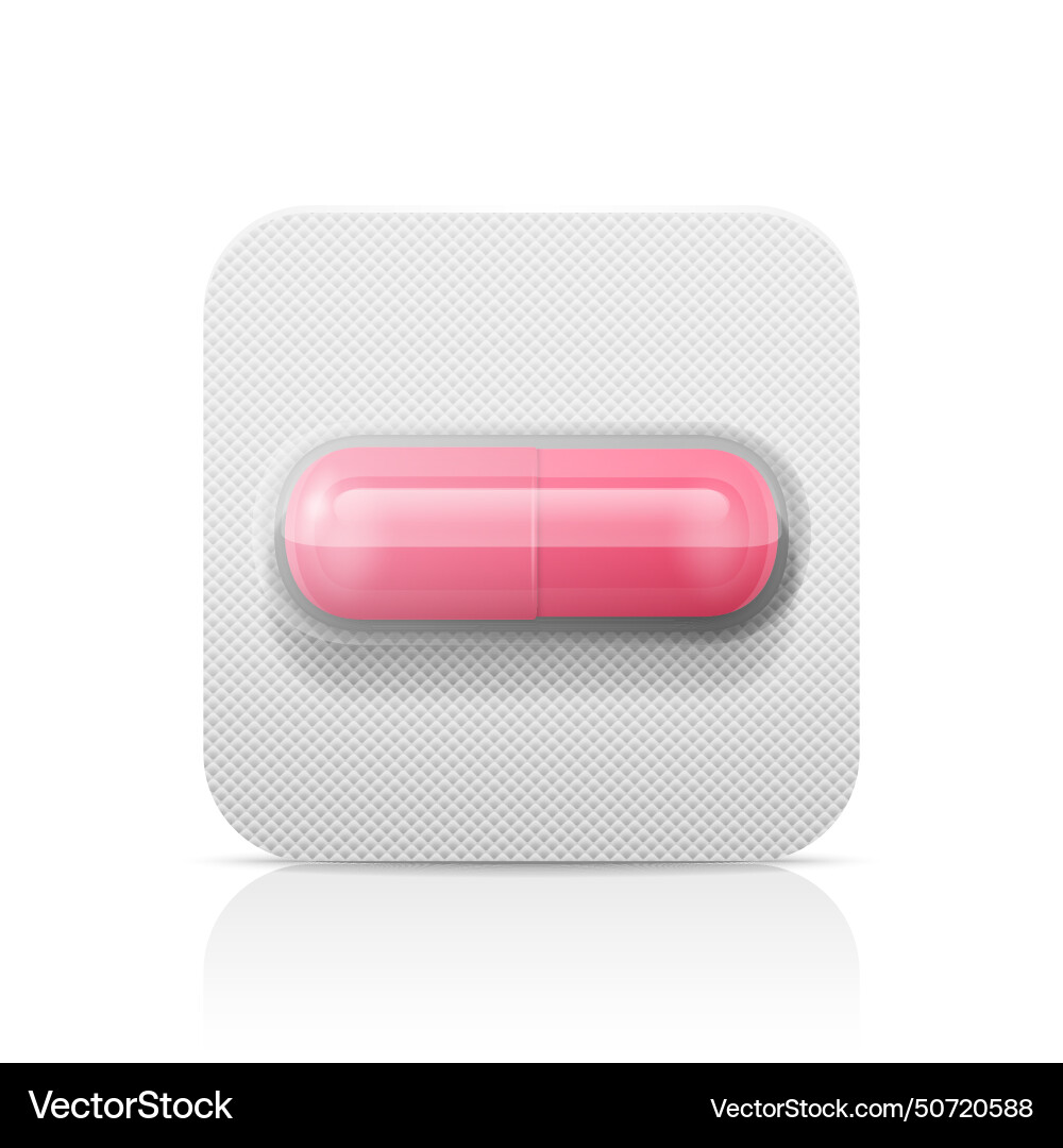 Realistic pink pharmaceutical medical Royalty Free Vector
