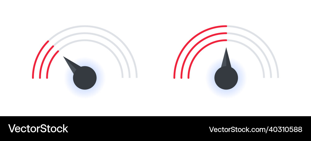 Risk meter concept satisfaction speedometer Vector Image