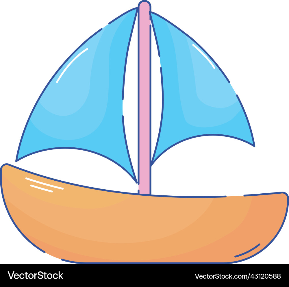 Segelboot Cartoon Symbol Lizenzfreies Vektorbild