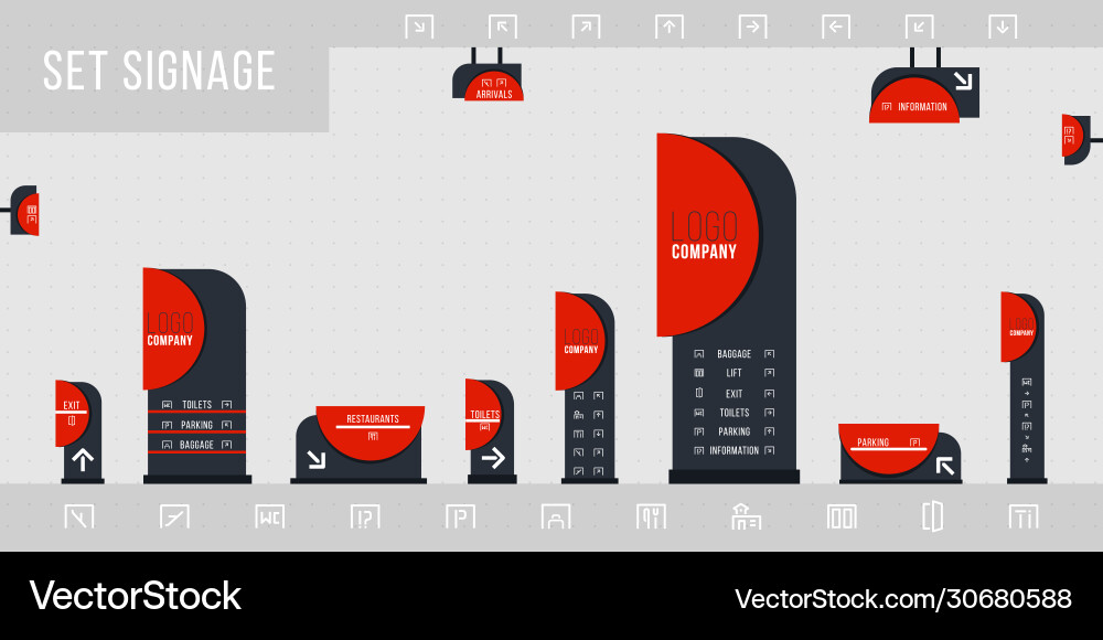 Signage System Collection Royalty Free Vector Image
