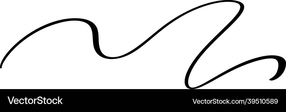 Abstract wavy calligraphy line divider Royalty Free Vector