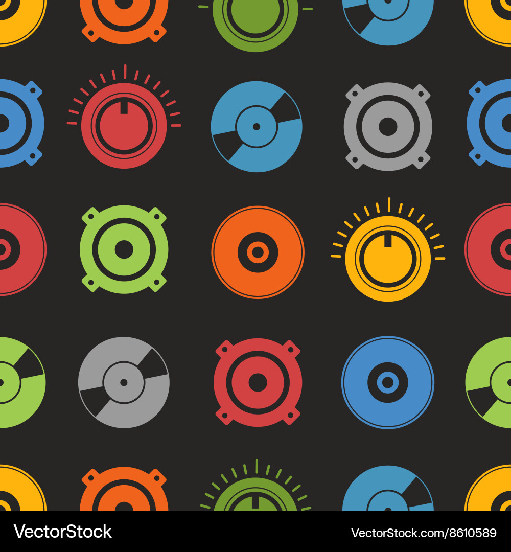Audio equipment seamless background Royalty Free Vector
