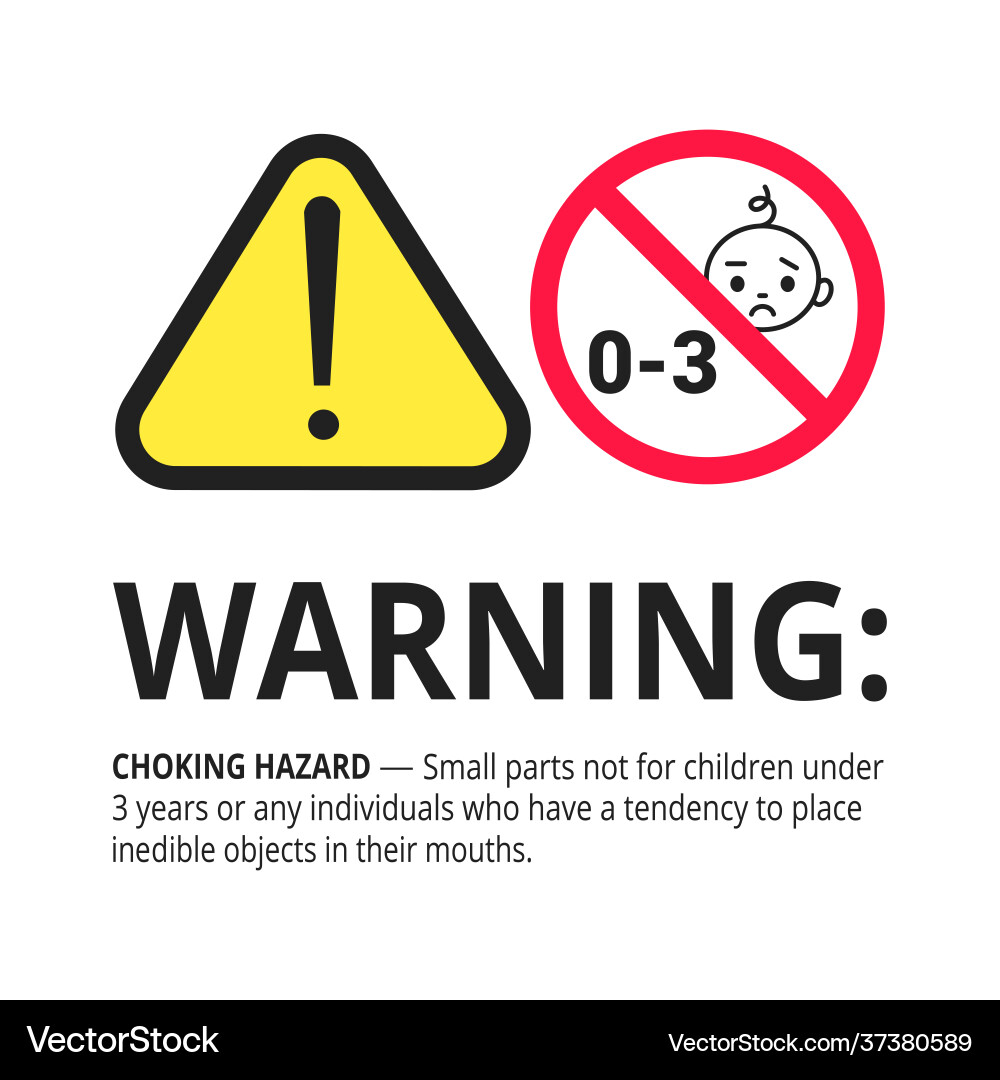 Choking warning hazard forbidden sign sticker Vector Image