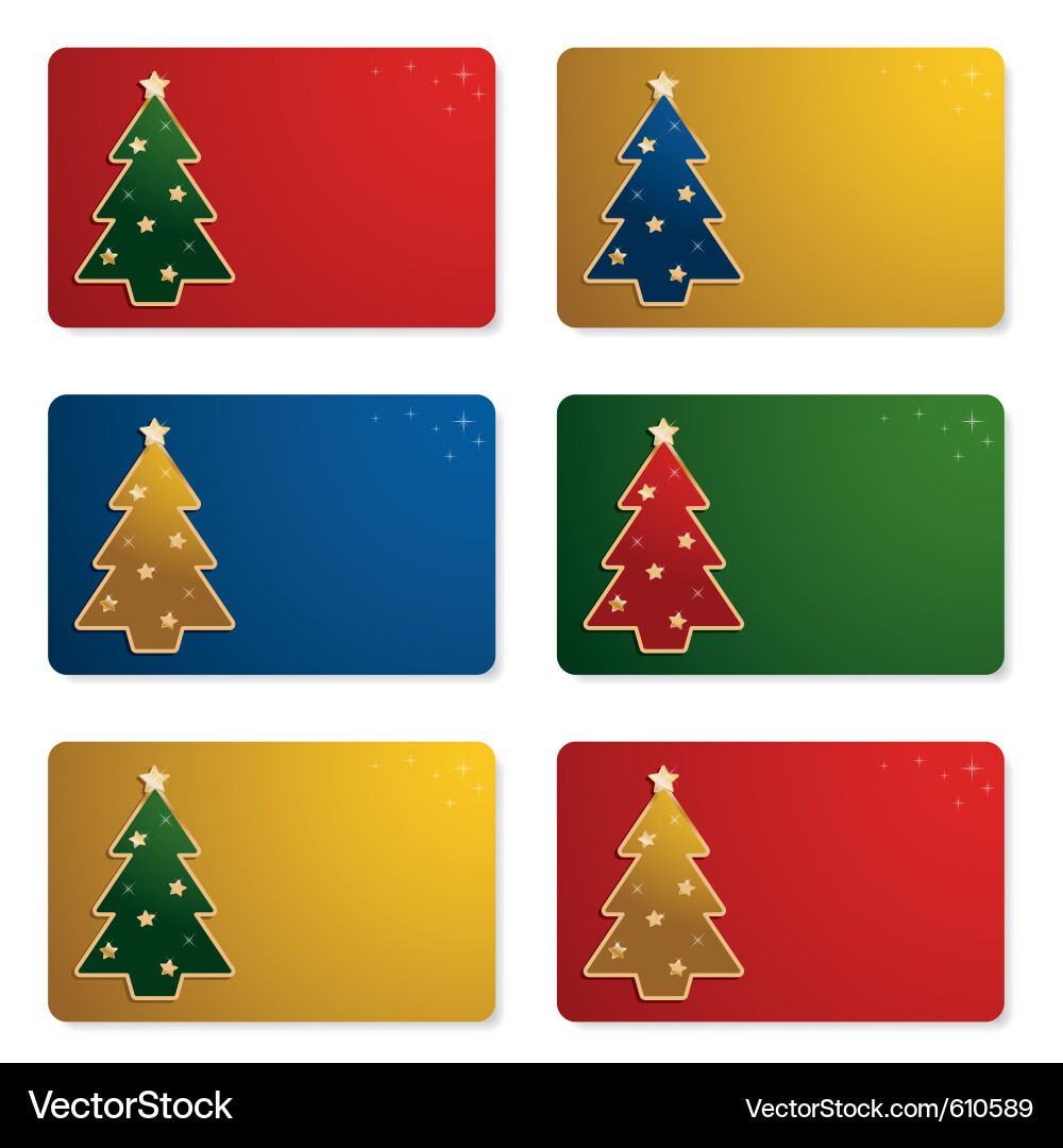 Christmas gift cards Royalty Free Vector Image