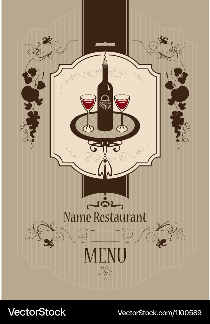 Elegant Wine Menu Background Royalty Free Vector Image