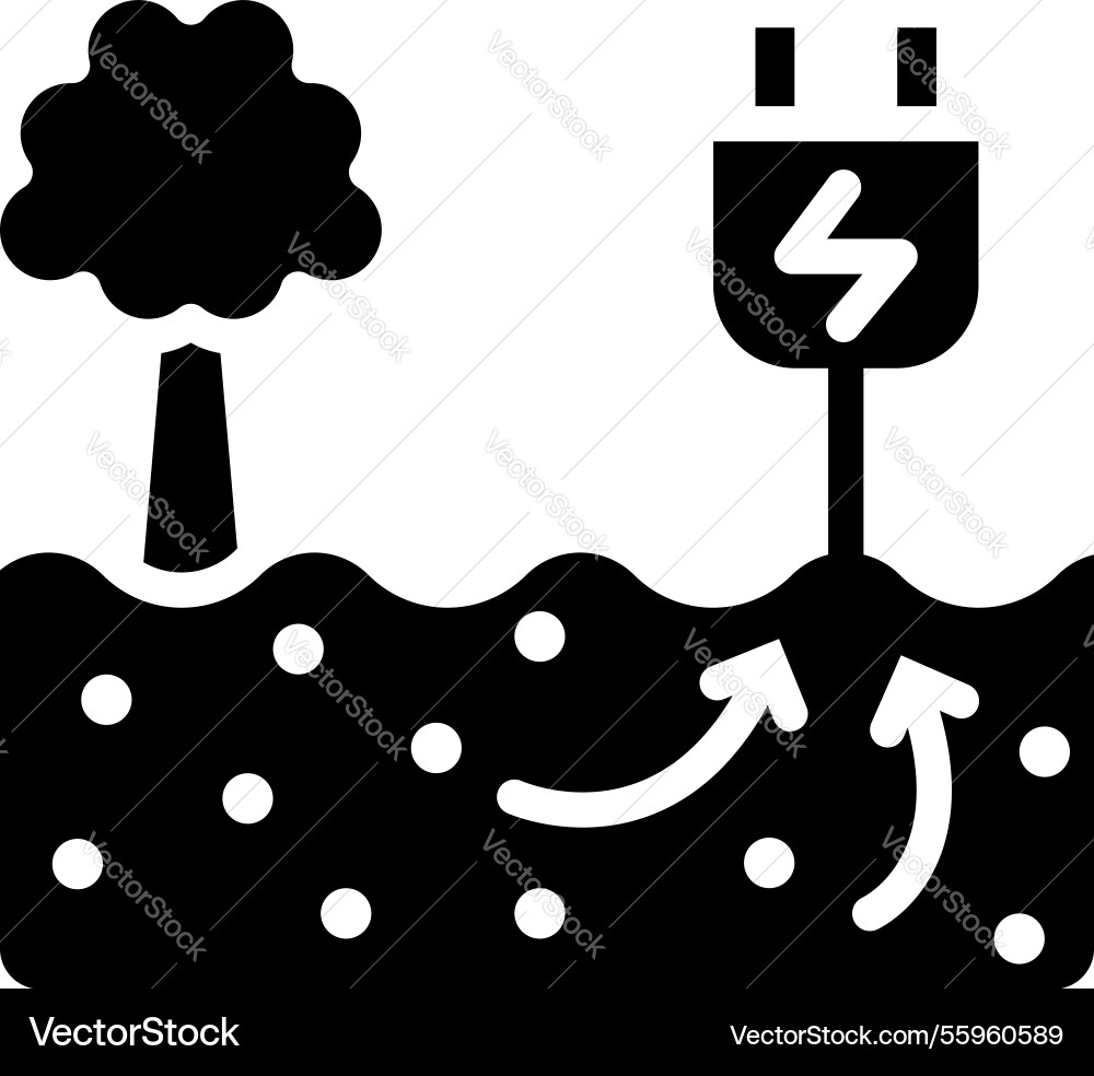 Icon glyph geothermal and soil energy plug Vector Image