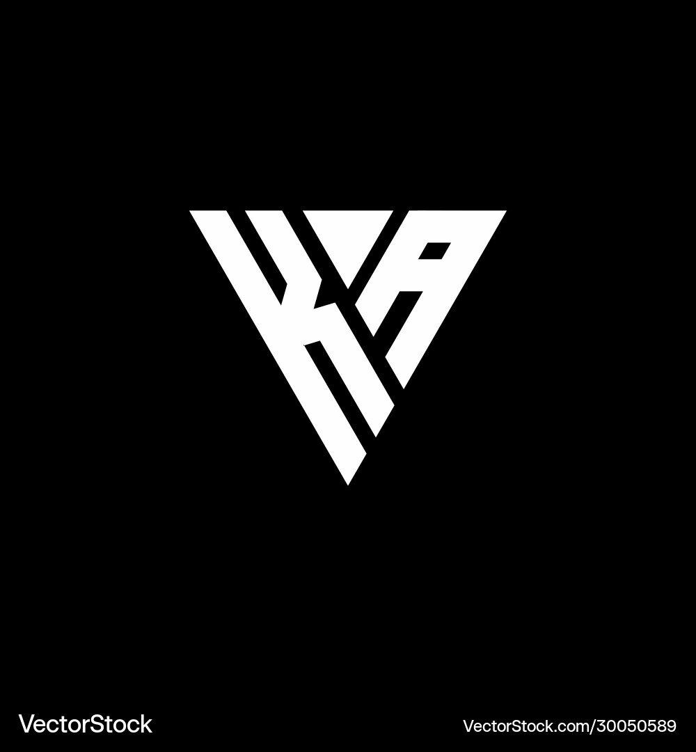 Ka logo letter monogram with triangle shape Vector Image