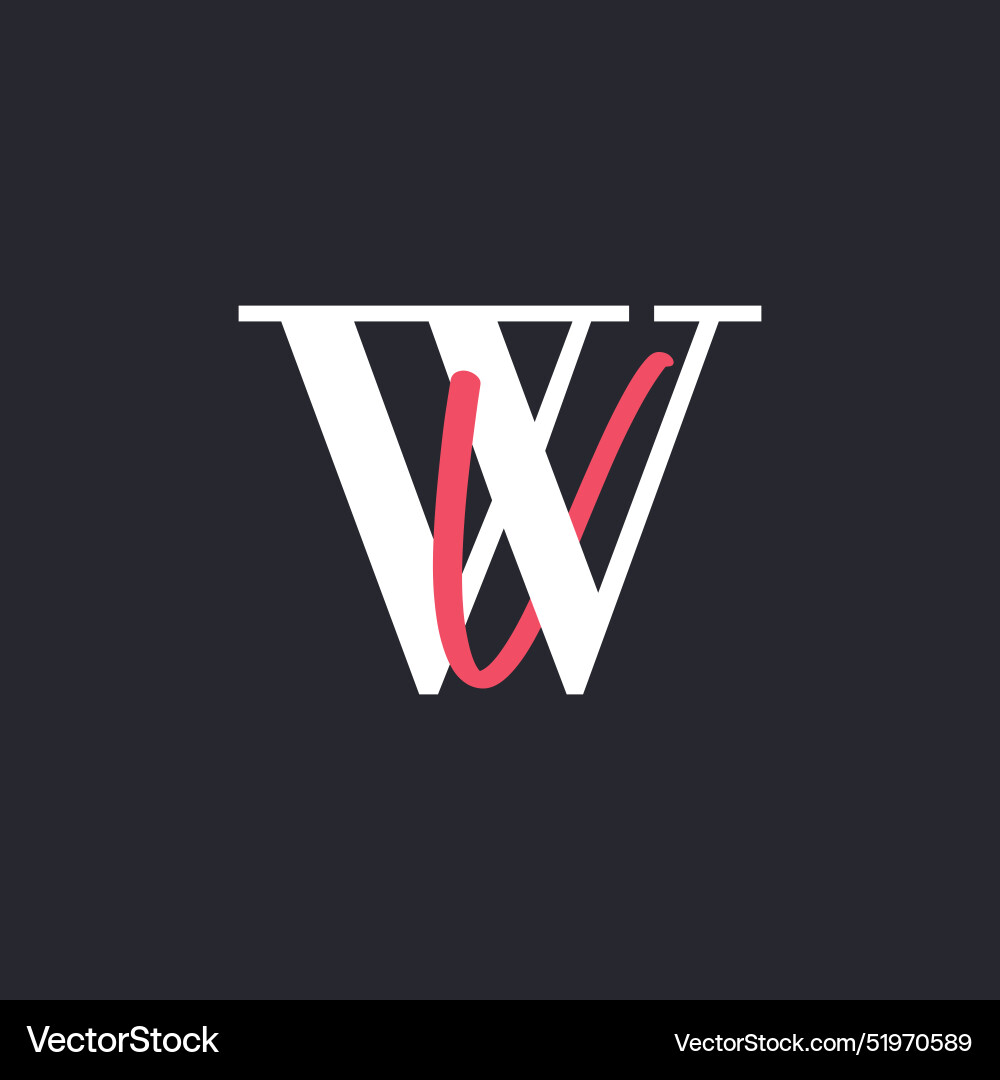 Letter wv logo perfectly blended initials Vector Image
