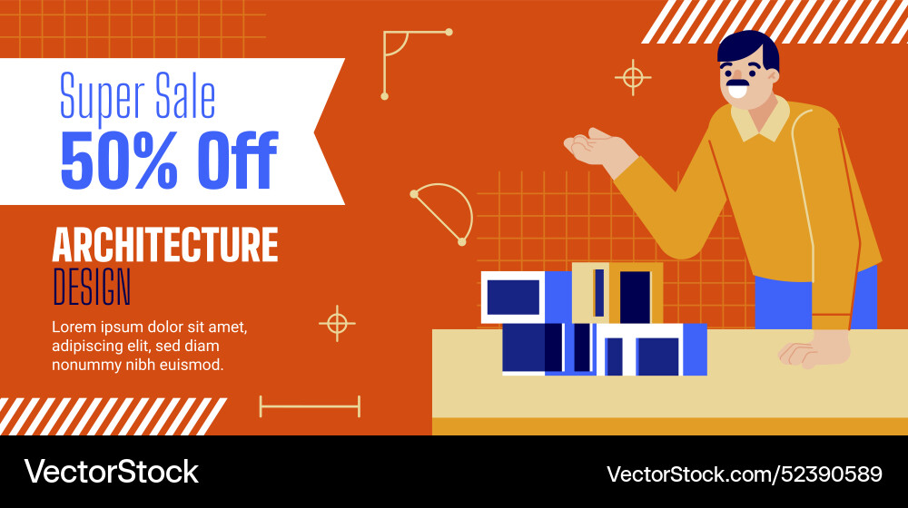 Minimal architecture project sale banner Vector Image