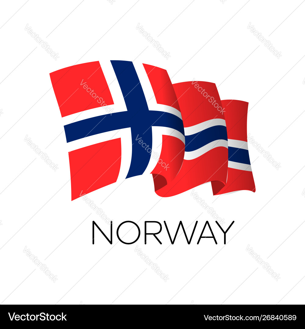 Norway flag waving oslo Royalty Free Vector Image