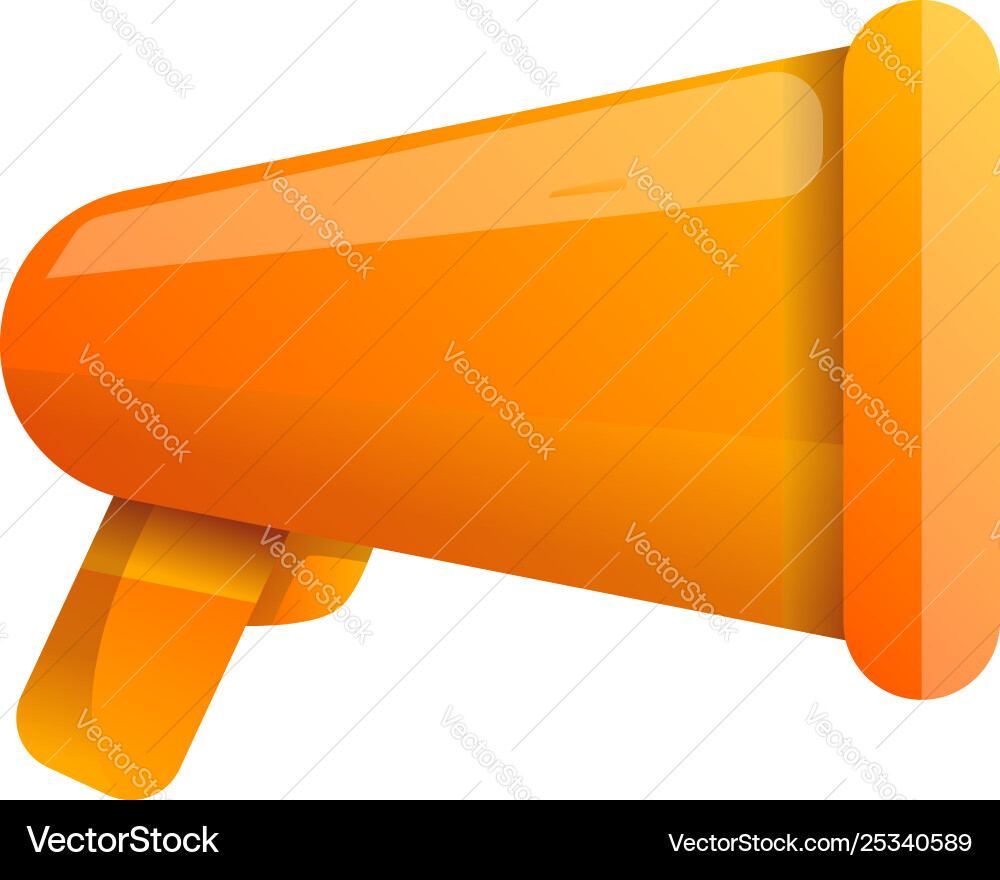 Orange megaphone icon cartoon style Royalty Free Vector