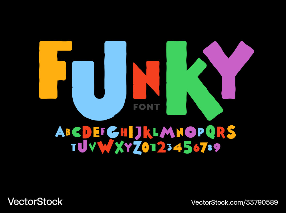 Playful style font Royalty Free Vector Image - VectorStock