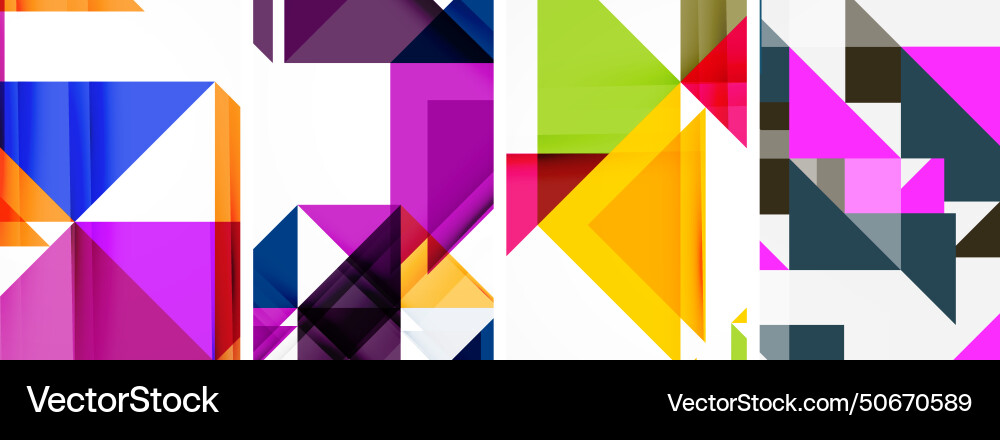 Set of abstract random triangle composition Vector Image