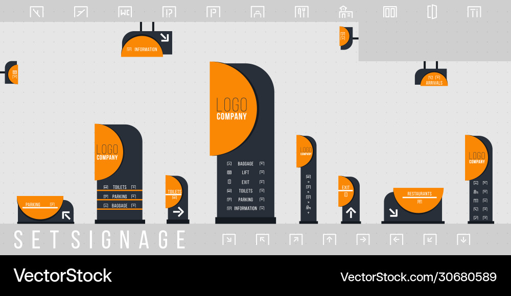Signage Collection Royalty Free Vector Image - VectorStock
