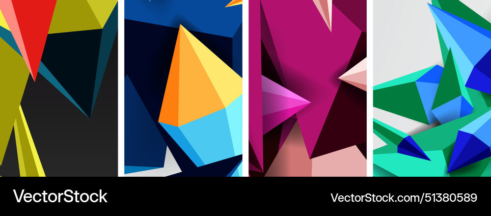 Triangle abstract concepts poster set Royalty Free Vector